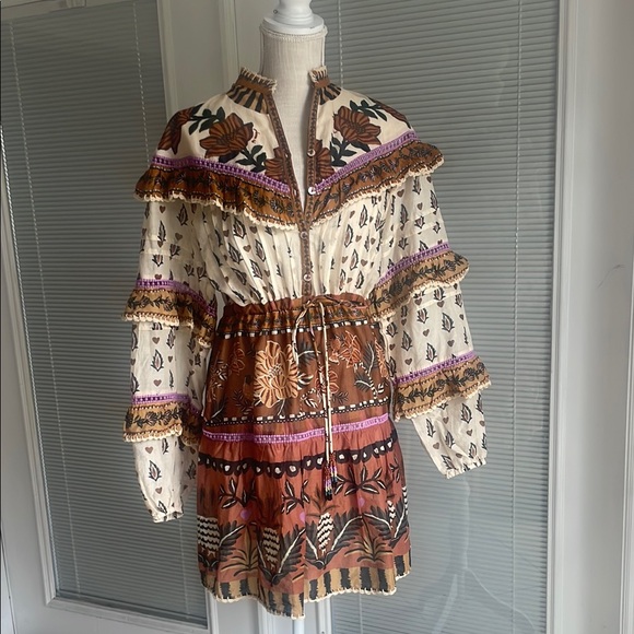 FARM Rio | Dresses | Nwot Farm Rio Short Bohemian Dress Floral Mini ...